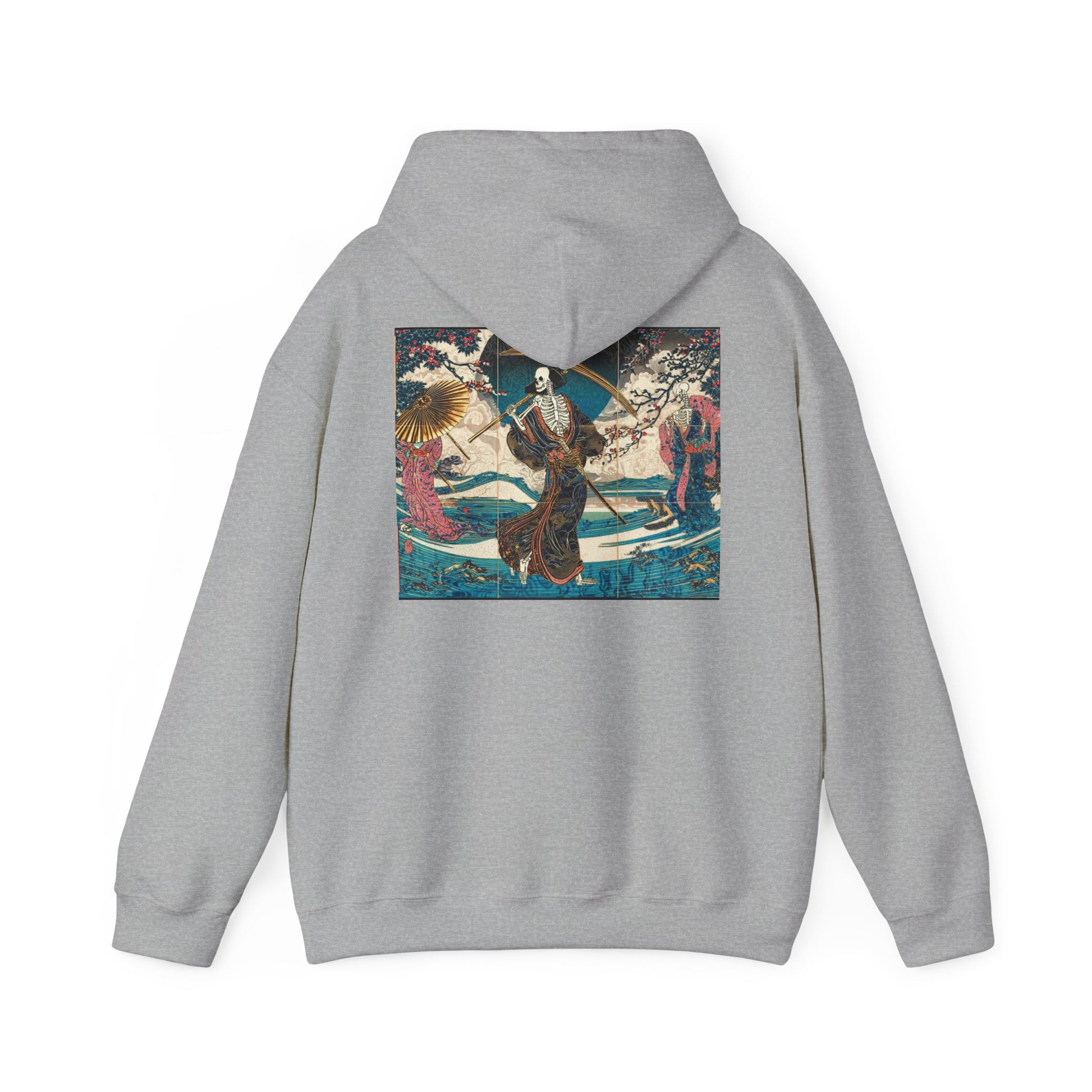 -SHOGUN- Ukiyo-e Skeleton Samurai Hoodie - japanese Dark Art Streetwea